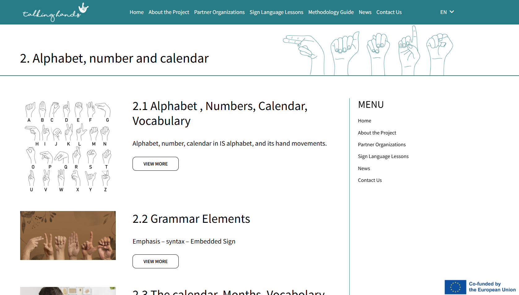 Calender Sign Language Calendar Monthly Labels Polka Dot ASL